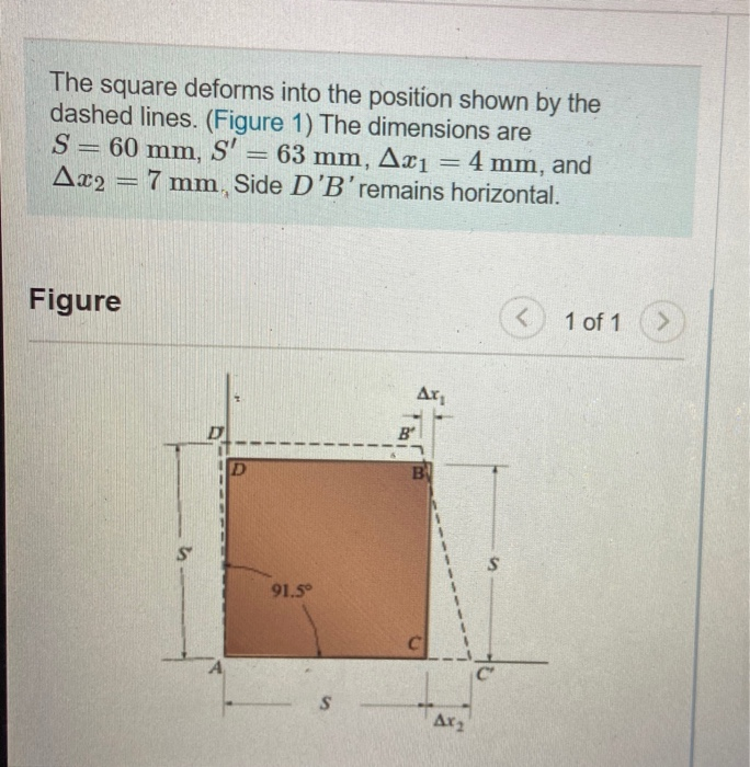 Solved The square deforms into the position shown by the | Chegg.com