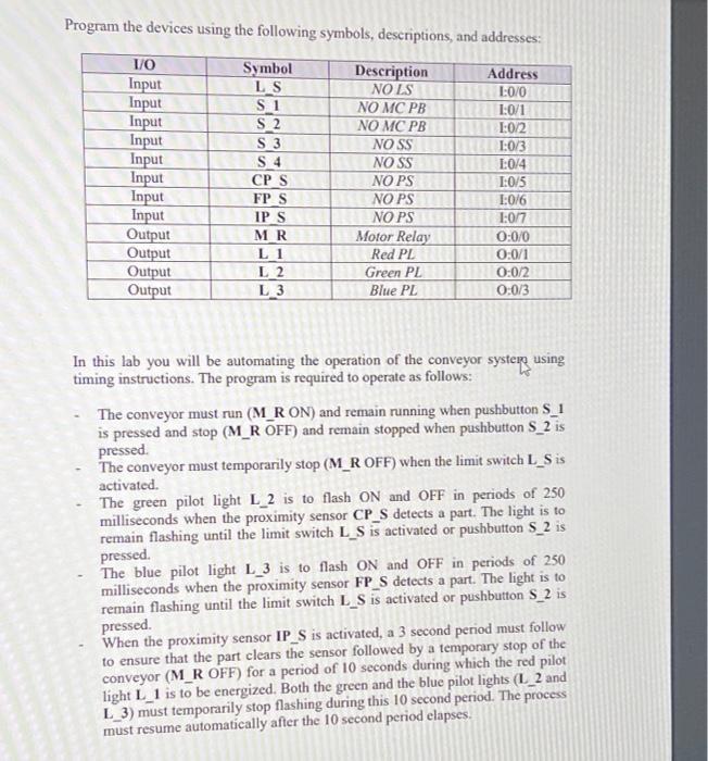 Solved Please show program using RSLogix with timers | Chegg.com