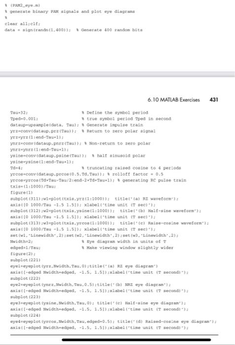 please use the related matlab programs provided to | Chegg.com please use the related matlab programs provided to | Chegg.com
