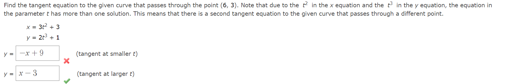 Solved Find the tangent equation to the given curve that | Chegg.com