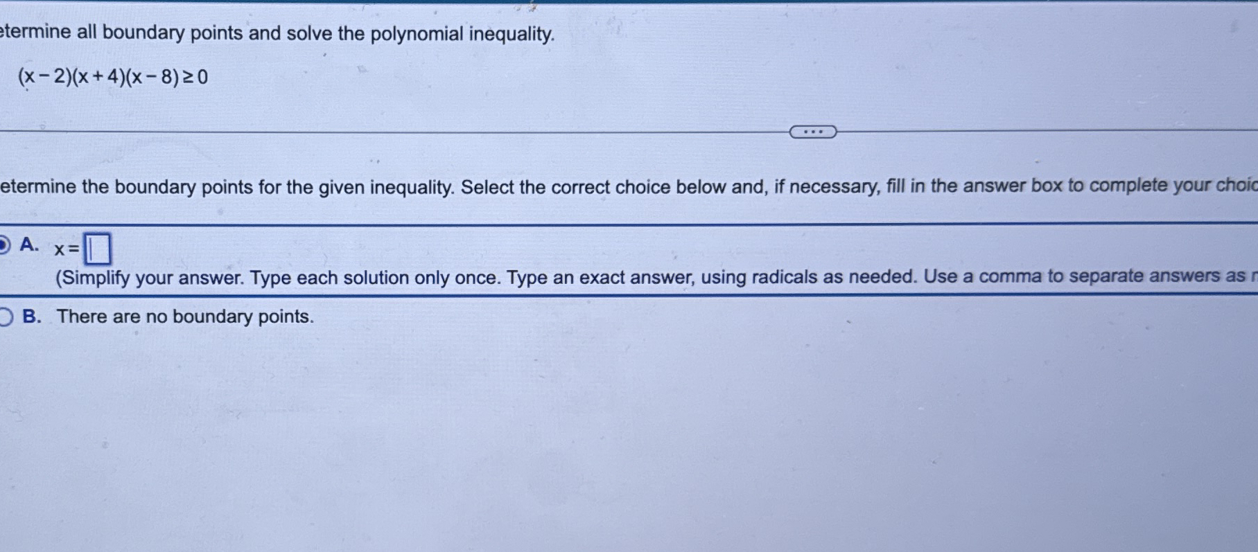 Solved termine all boundary points and solve the polynomial | Chegg.com