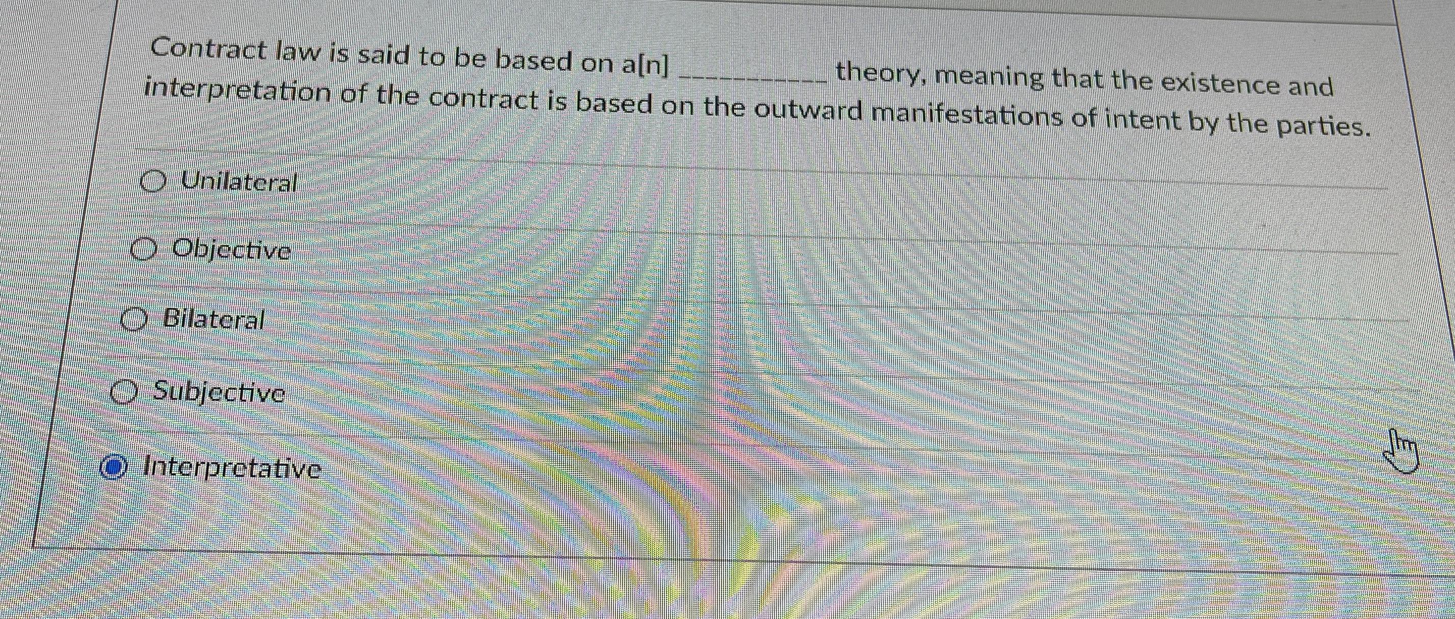 Solved Contract law is said to be based on a[n] ﻿theory, | Chegg.com