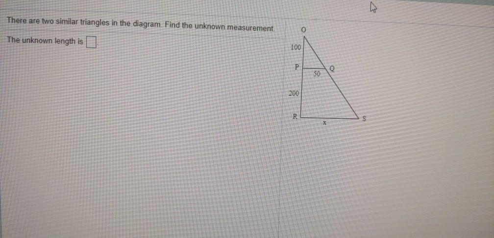 Solved There are two similar triangles in the diagram. Find | Chegg.com