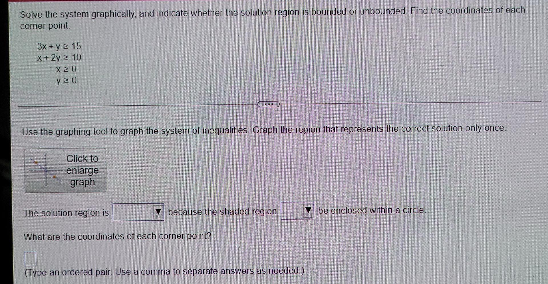 Solved Solve the system graphically, and indicate whether | Chegg.com