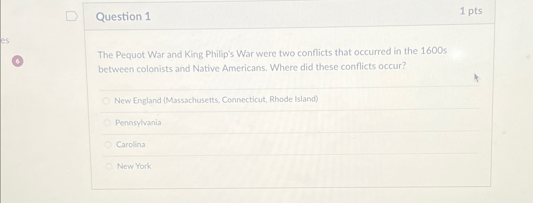 Solved Question 11ptsThe Pequot War and King Philip's War | Chegg.com