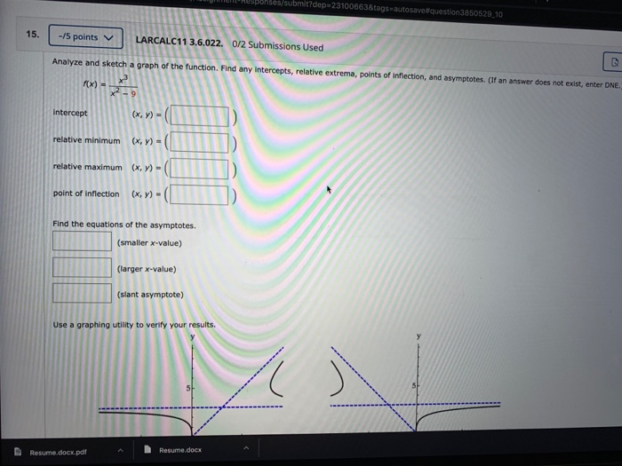 Solved 14 -/5 points LARCALC11 3.5.016. 0/2 Submissions Used | Chegg.com Solved 14 -/5 points LARCALC11 3.5.016. 0/2 Submissions Used | Chegg.com