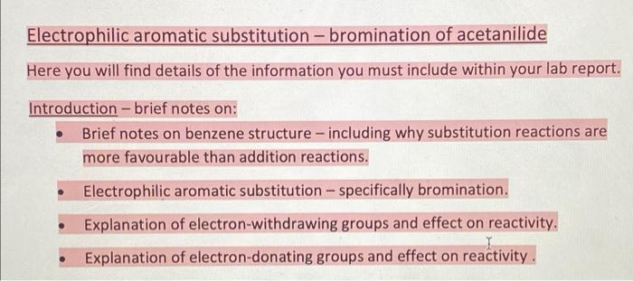 Solved Electrophilic aromatic substitution - bromination of | Chegg.com