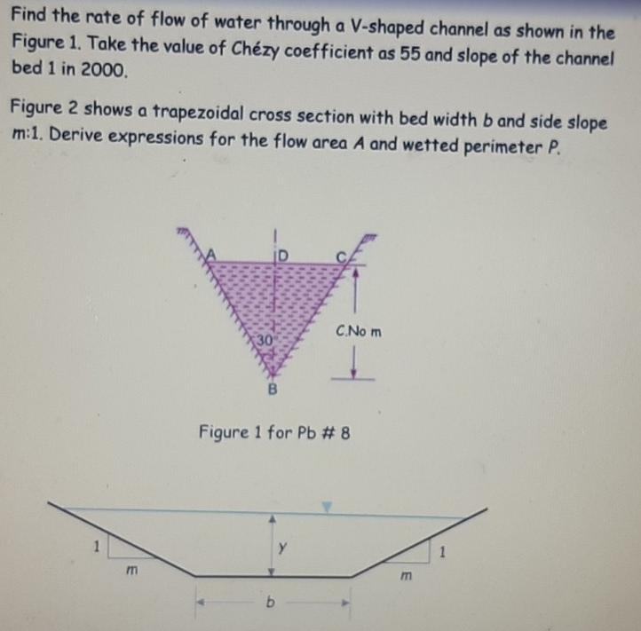 Solved Find the rate of flow of water through a V-shaped | Chegg.com