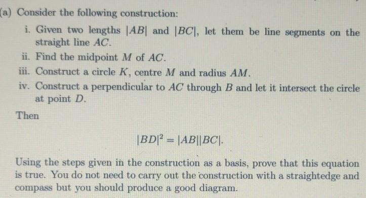 Solved (a) Consider the following construction: i. Given two | Chegg.com