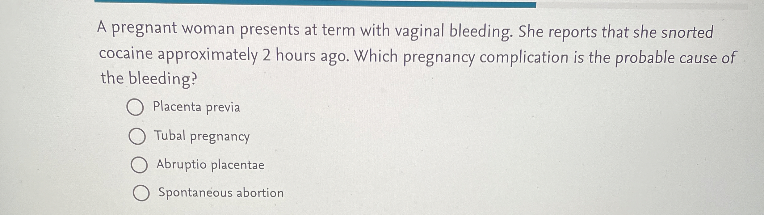 Solved A pregnant woman presents at term with vaginal | Chegg.com