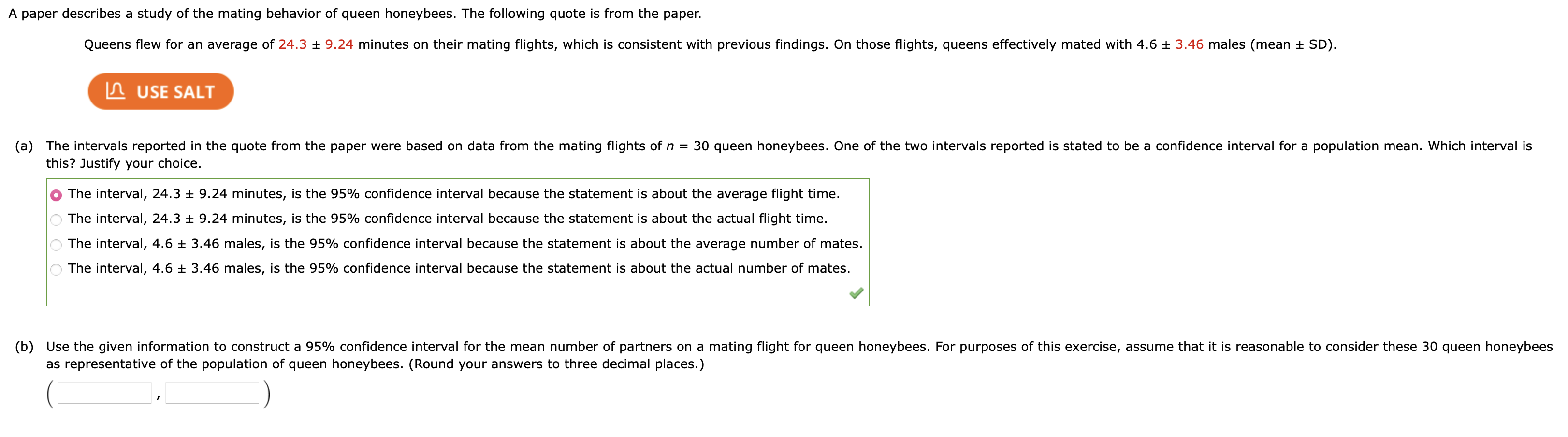 A paper describes a study of the mating behavior of | Chegg.com