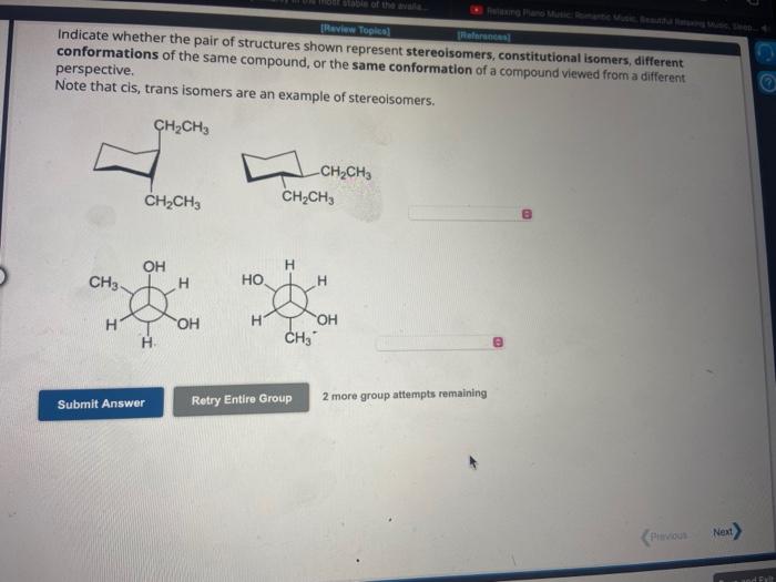 Solved Indicate whether the pair of structures shown | Chegg.com