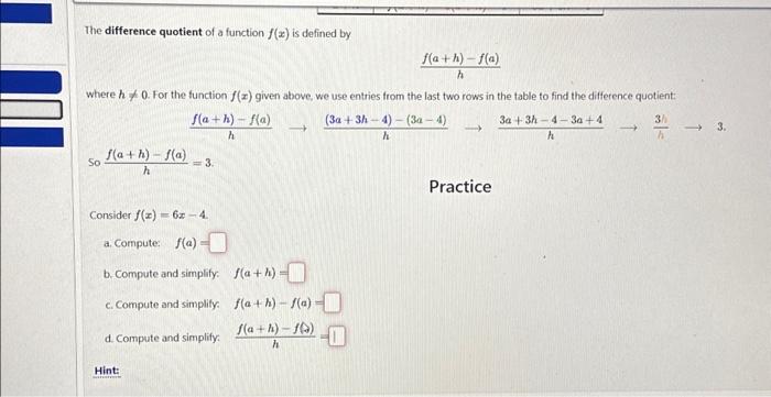 Solved The difference quotient of a function f(x) is defined | Chegg.com