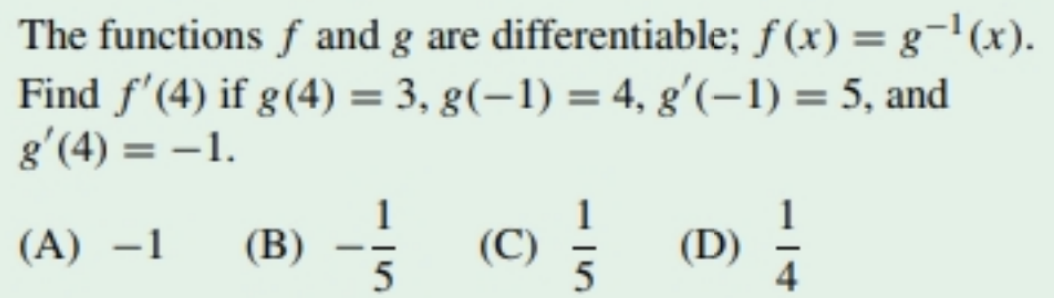 Solved The functions f ﻿and g ﻿are differentiable; | Chegg.com