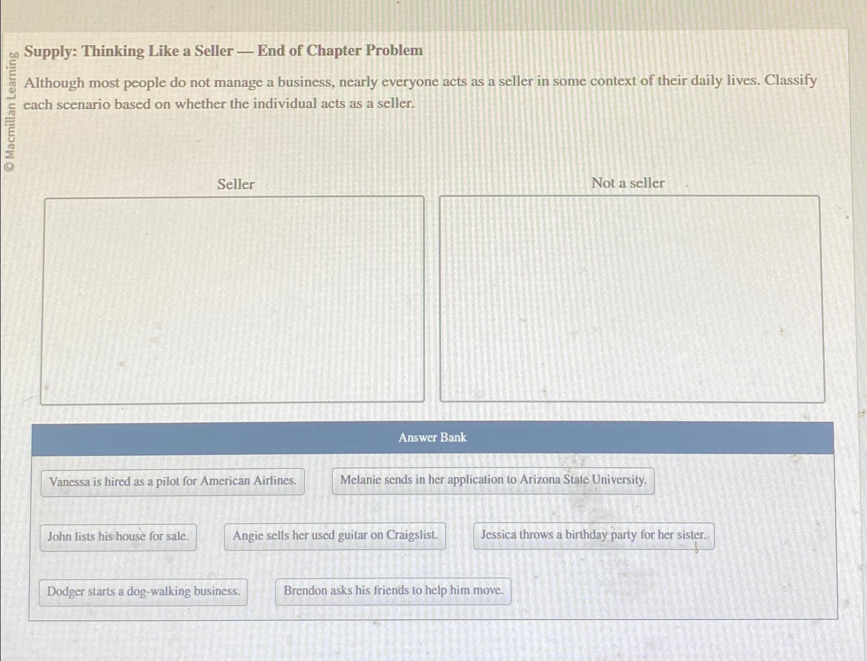 Solved Supply: Thinking Like a Seller - ﻿End of Chapter | Chegg.com