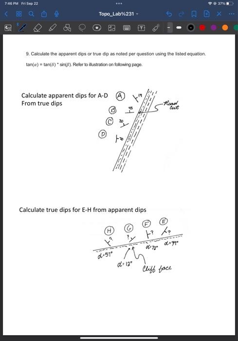 Solved 7:46 PM Fri Sep 22 Topo_Lab%231 9. Calculate the | Chegg.com