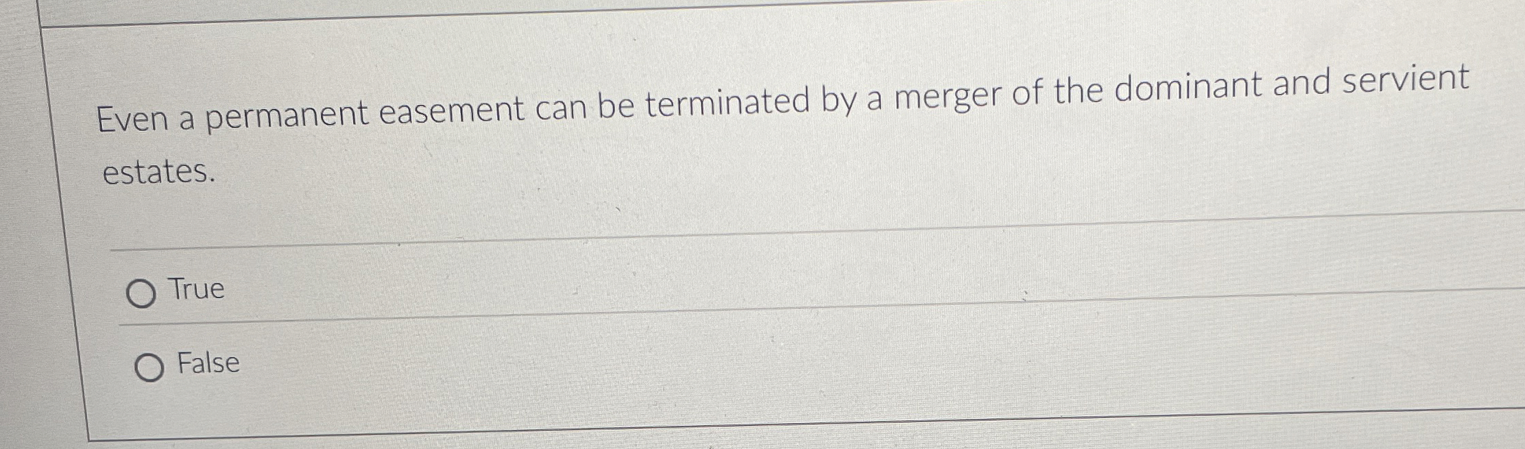 Solved Even a permanent easement can be terminated by a | Chegg.com