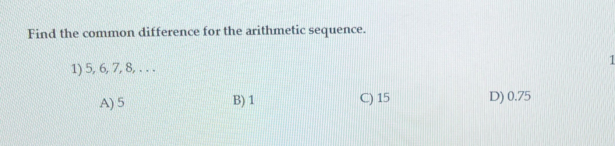 Solved Find the common difference for the arithmetic | Chegg.com