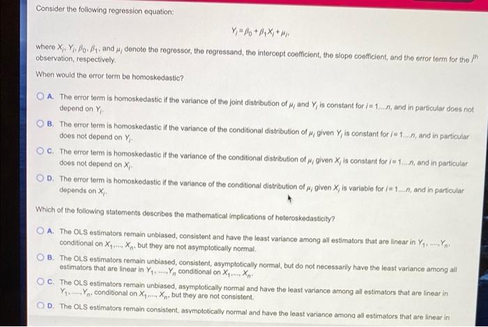 Solved Consider the following regression equation: Y-Box | Chegg.com