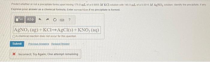 Solved Predict whether or not a precipitate forms upon | Chegg.com