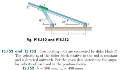 Solved Two rotating rods are connected by slider block P. | Chegg.com