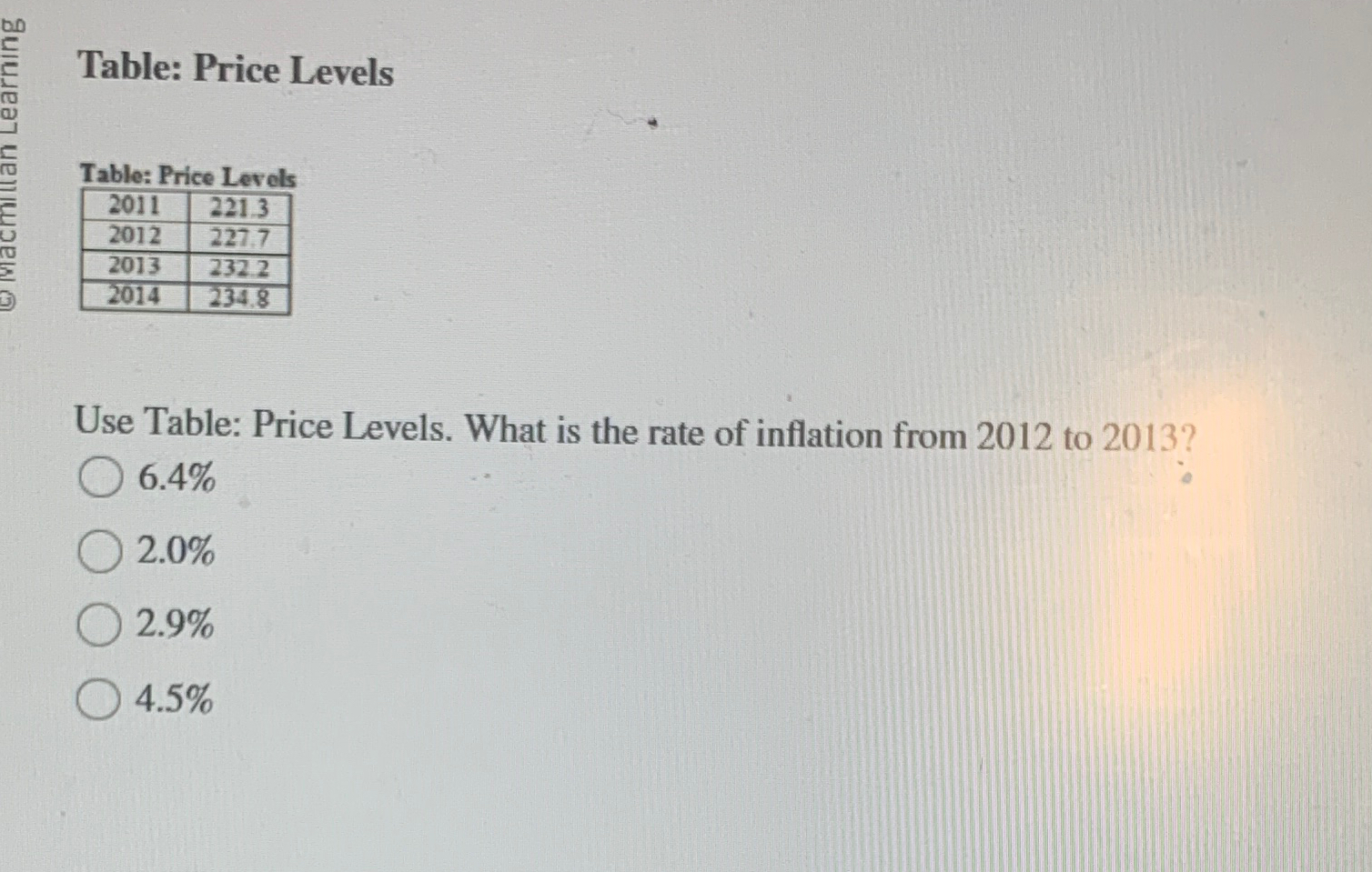 Solved Table: Price LevelsTable: Price | Chegg.com