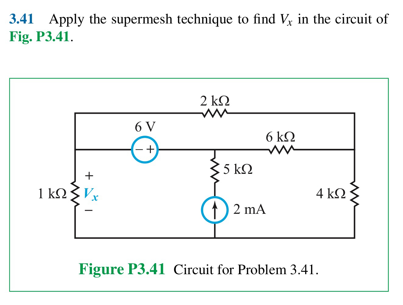 Solved 3.41 ﻿Apply the supermesh technique to find Vx ﻿in | Chegg.com