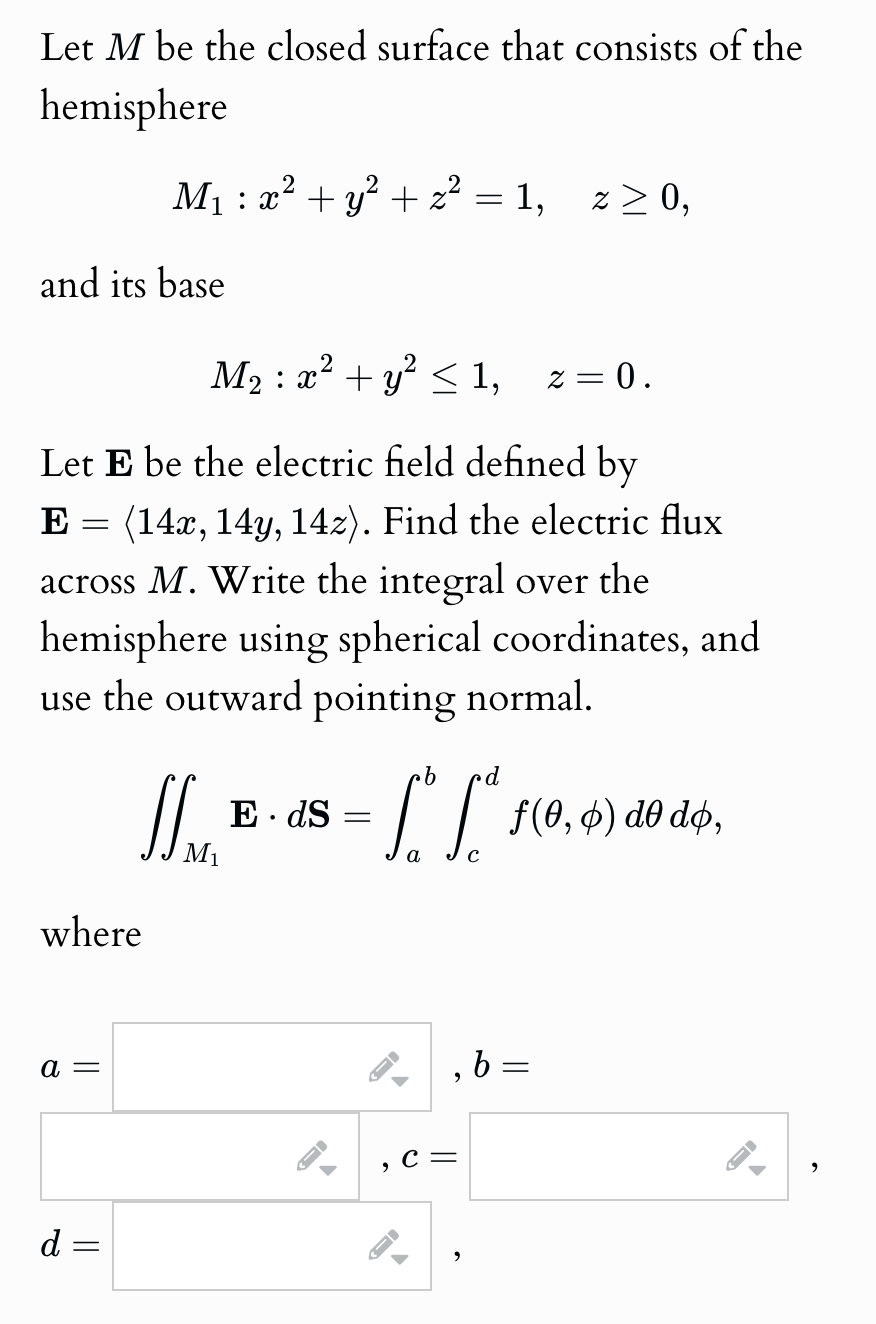 Solved Let M be ﻿the closed surface that consists of | Chegg.com