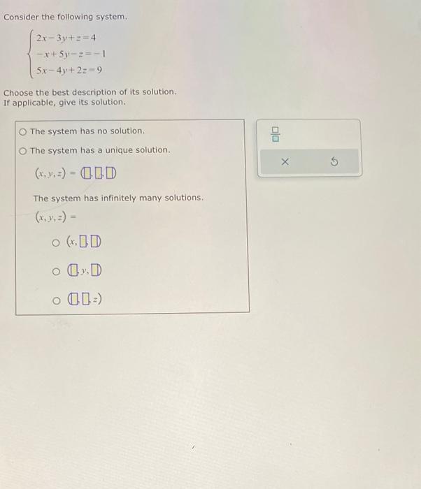 Solved Consider the following system. | Chegg.com