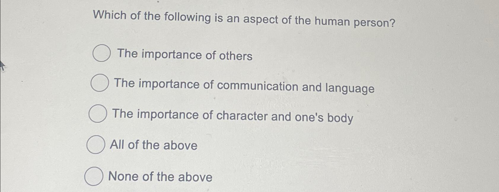 Solved Which of the following is an aspect of the human | Chegg.com