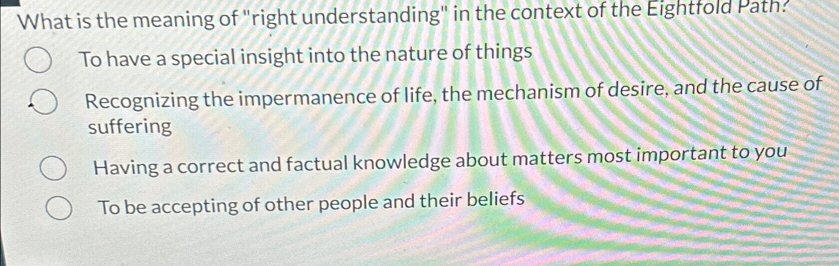 Solved What is the meaning of "right understanding" in the | Chegg.com