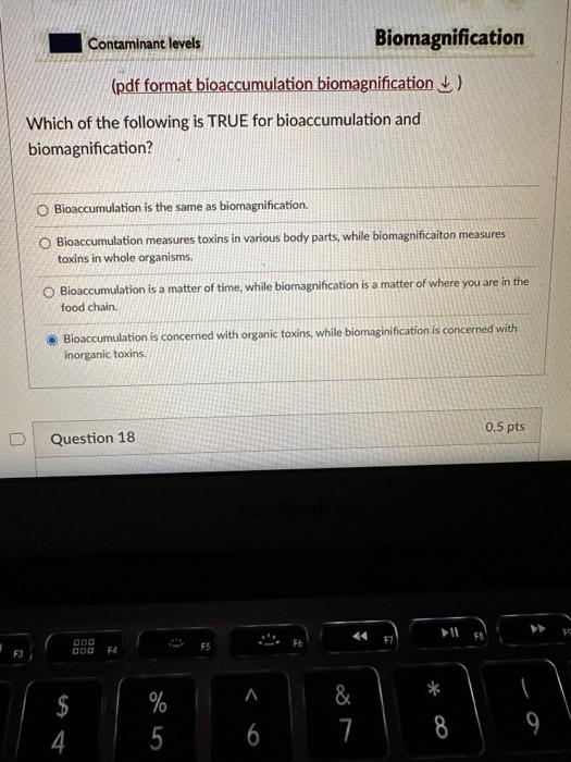 Solved Contaminant levels Biomagnification (pdf format | Chegg.com