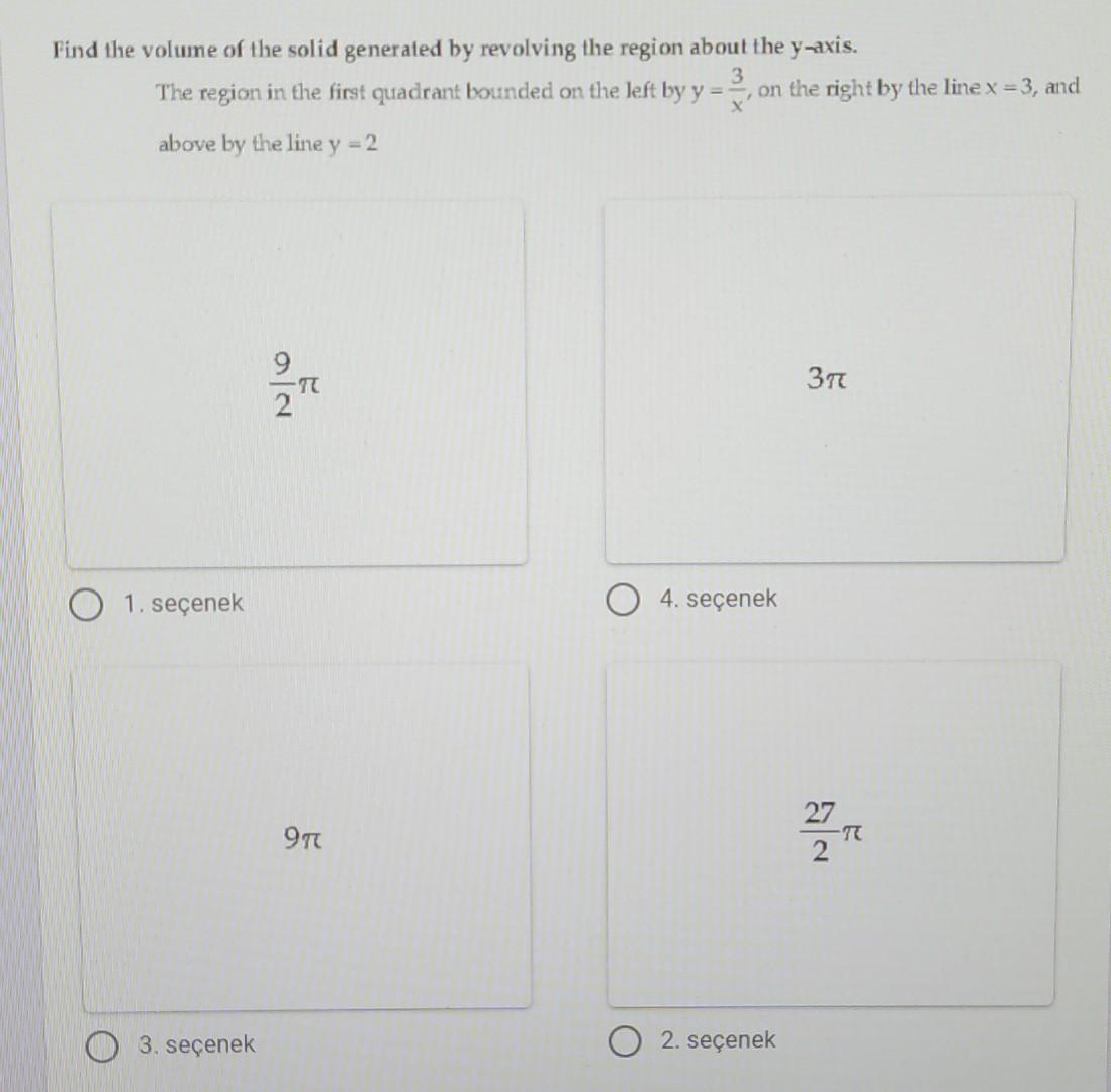 Solved Find the volume of the solid generated by revolving | Chegg.com