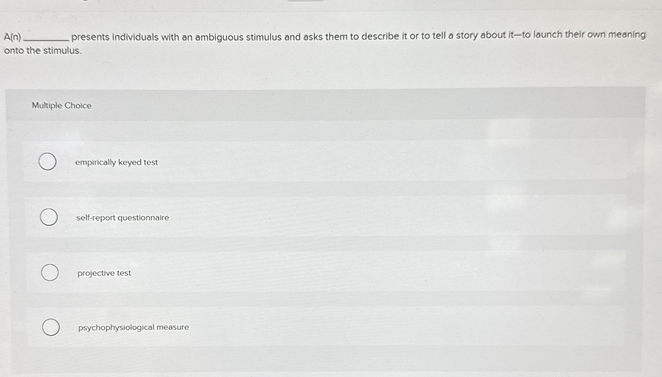 Solved A(n) ﻿presents individuals with an ambiguous stimulus | Chegg.com