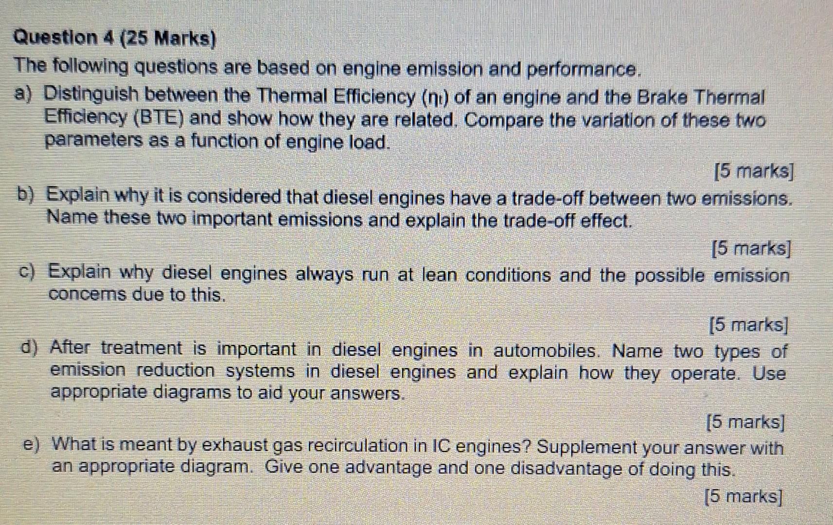 Solved Question 4 (25 Marks) The following questions are | Chegg.com