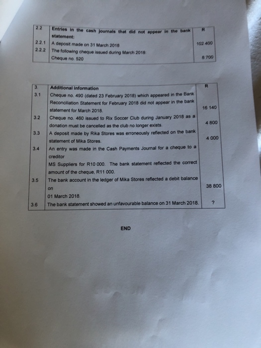 Solved TOTAL MARKS 20 MARKS QUESTION 1 BANK RECONCILIATION | Chegg.com Solved TOTAL MARKS 20 MARKS QUESTION 1 BANK RECONCILIATION | Chegg.com