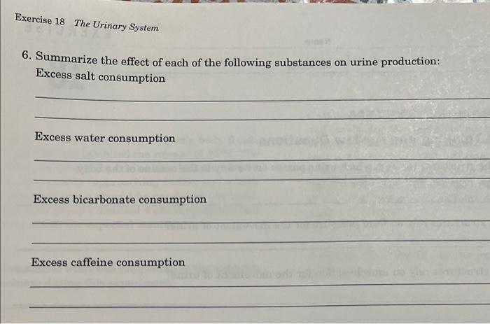 Solved 6. Summarize the effect of each of the following | Chegg.com
