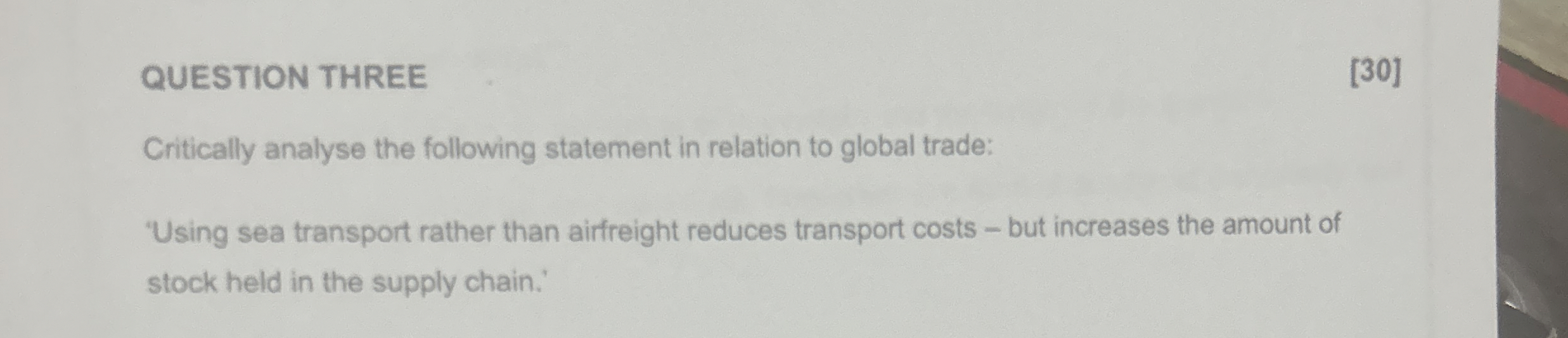 Solved QUESTION THREE[30]Critically analyse the following | Chegg.com