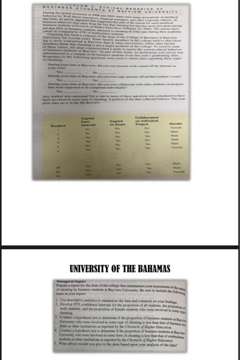 UNIVERSITY OF THE BAHAMAS | Chegg.com