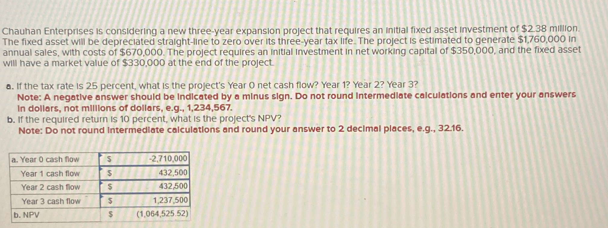 Solved Chauhan Enterprises is considering a new three-year | Chegg.com