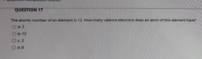 Solved The atomic number of an element, in 12. How mary | Chegg.com