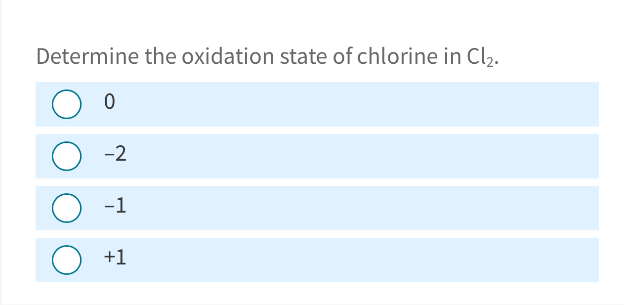 Solved Determine the oxidation state of chlorine in | Chegg.com