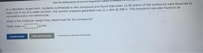 Solved In a laboratory experiment, students synthesized a | Chegg.com