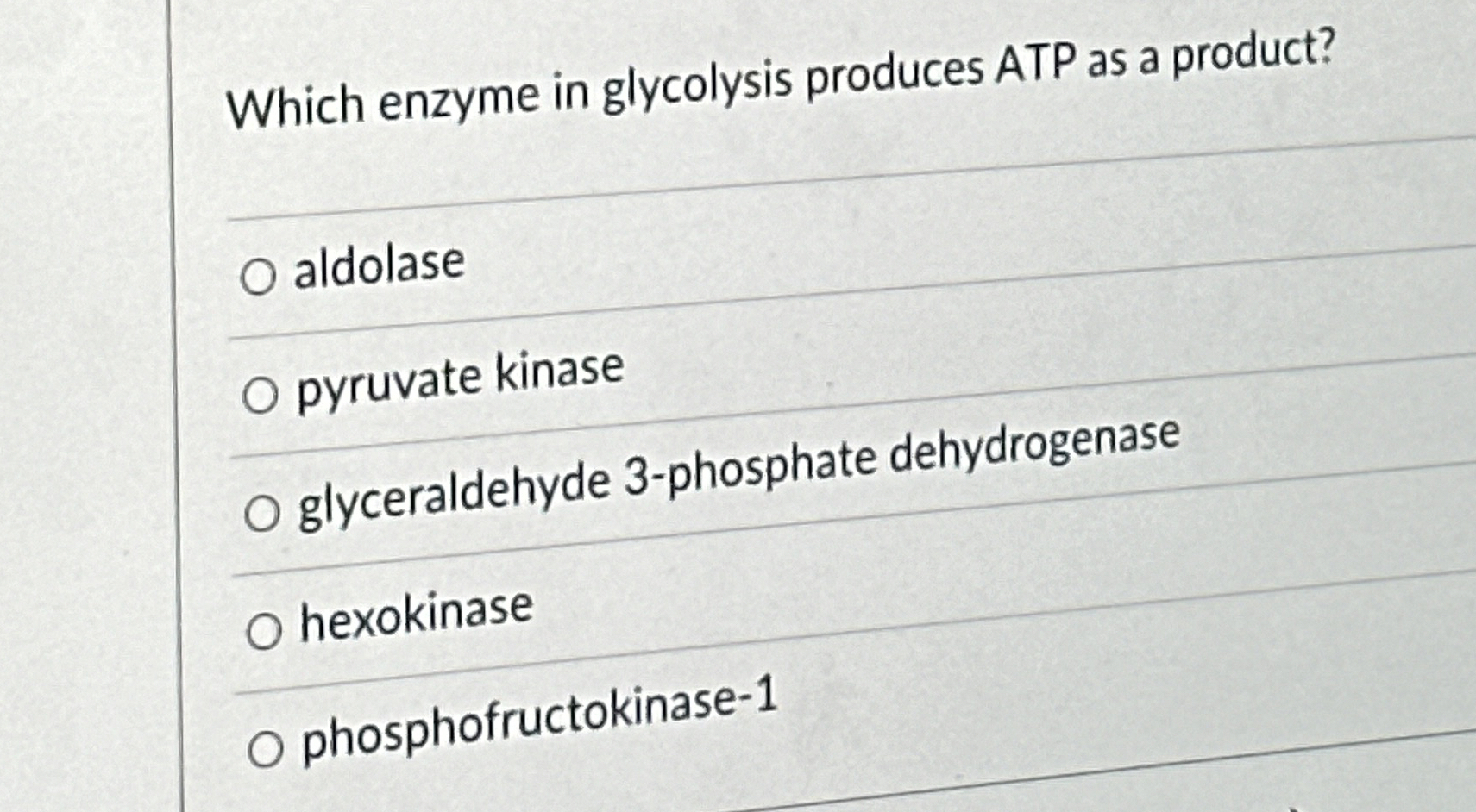 Solved Which enzyme in glycolysis produces ATP as a | Chegg.com