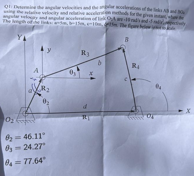 Solved Q1: Determine the angular velocities and the angular | Chegg.com