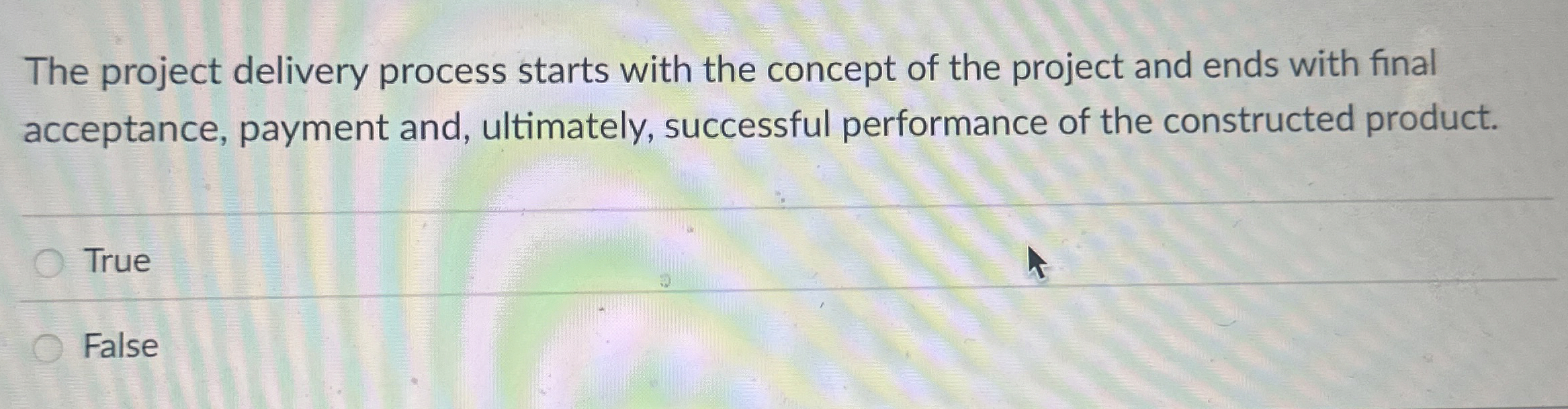 Solved The project delivery process starts with the concept | Chegg.com