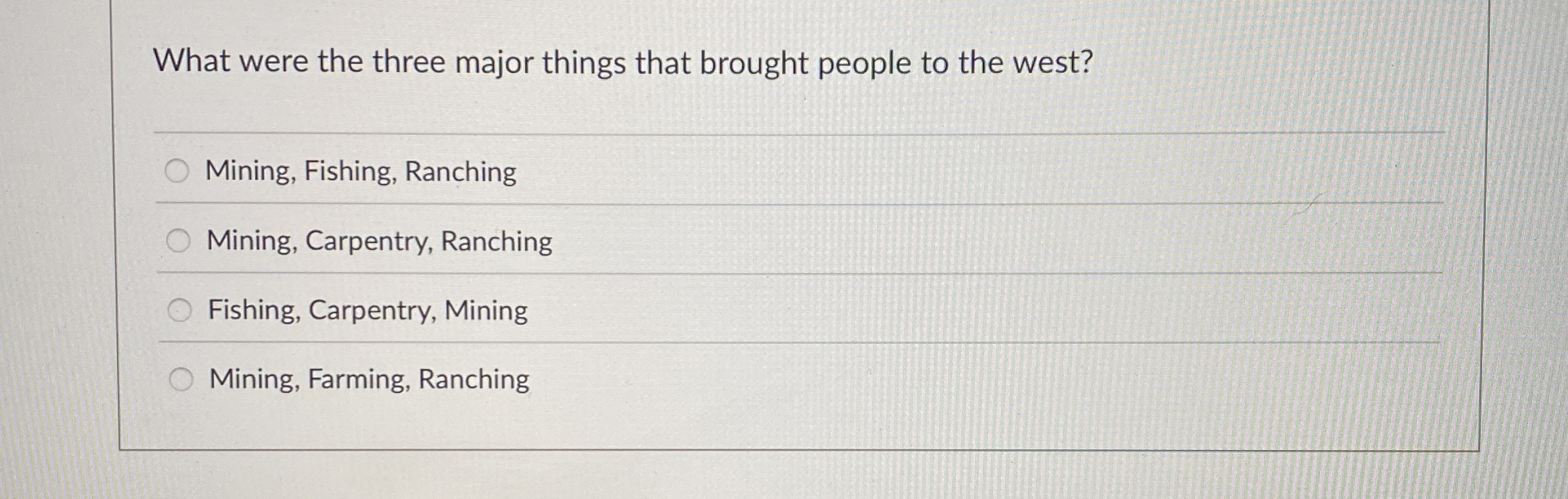Solved What were the three major things that brought people | Chegg.com