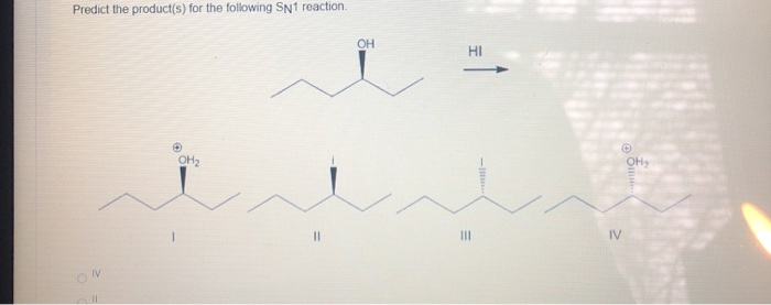 Solved Predict the product(s) for the following SN1 | Chegg.com