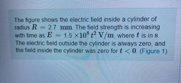 Solved The figure shows the electric field inside a cylinder | Chegg.com