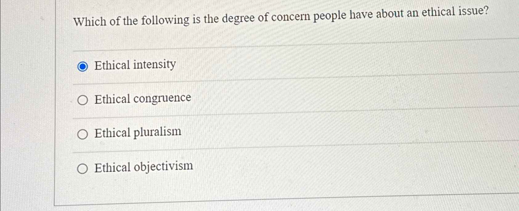 Solved Which of the following is the degree of concern | Chegg.com